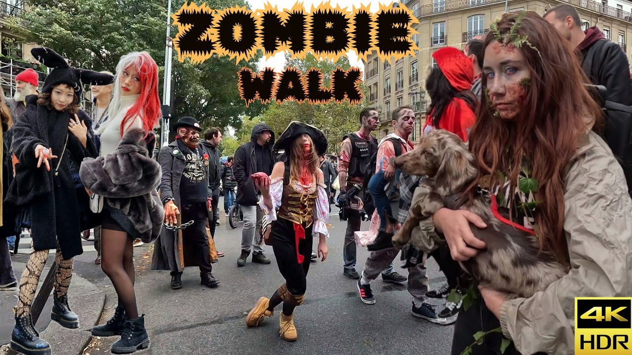 Zombie Walk Through Paris - #Halloween #Parade - YouTube