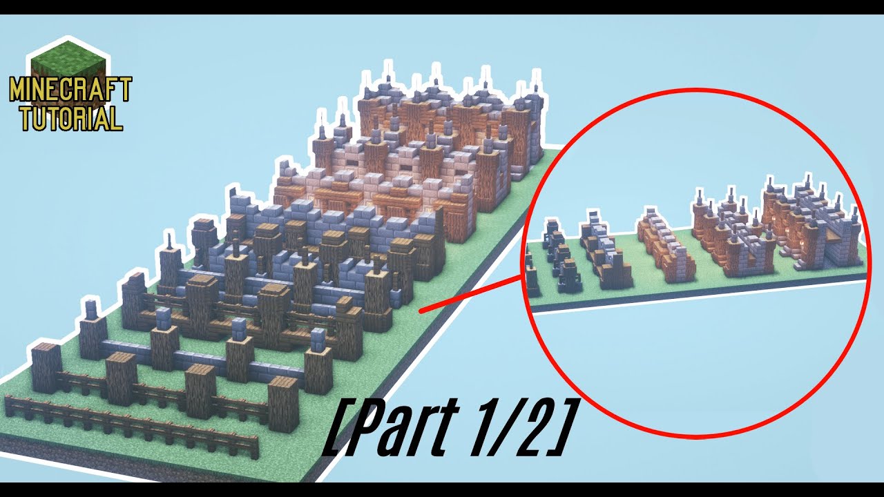 12 Medieval Fences Walls Minecraft Tutorial Youtube