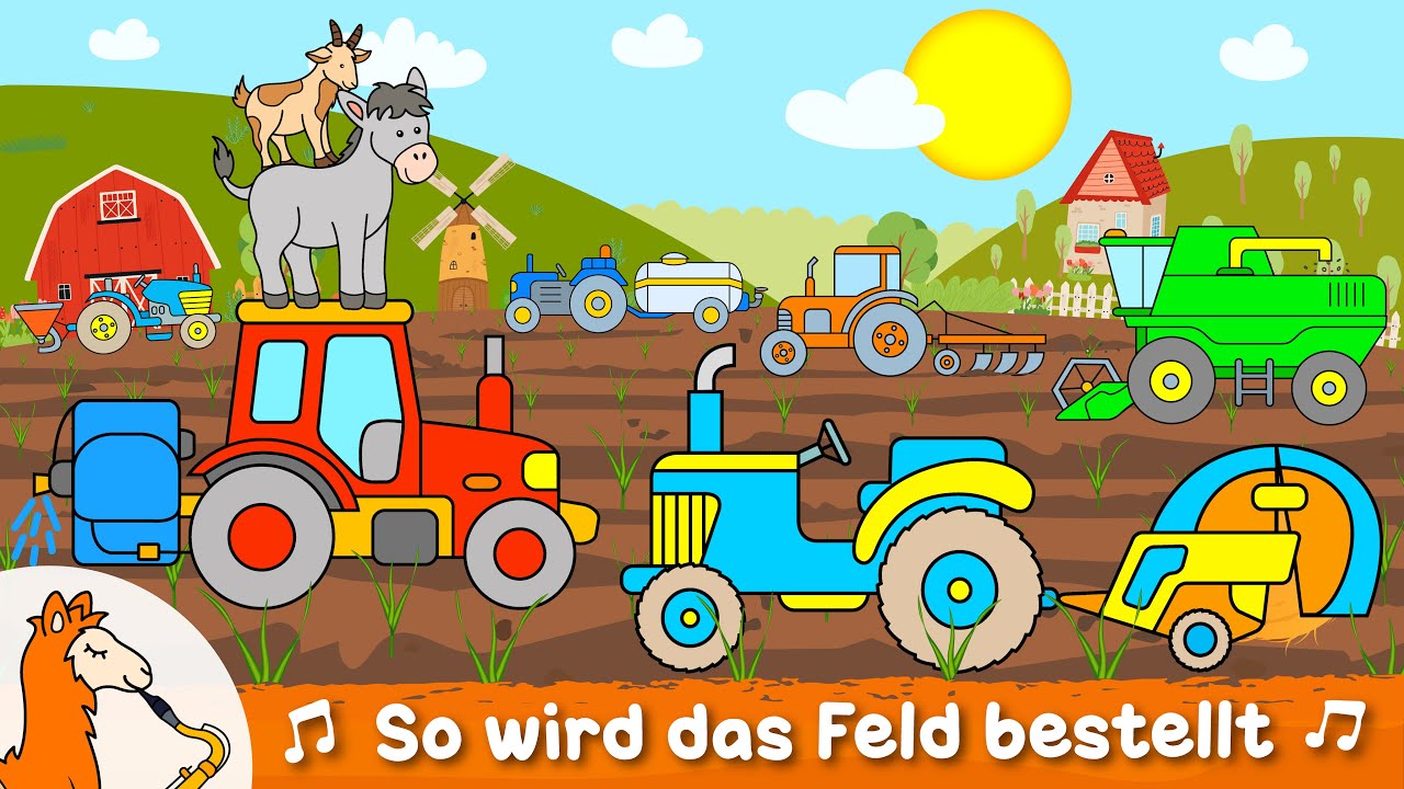 Traktor Lied für Kinder | 7 Traktoren im Einsatz | Kindervideo mit ...