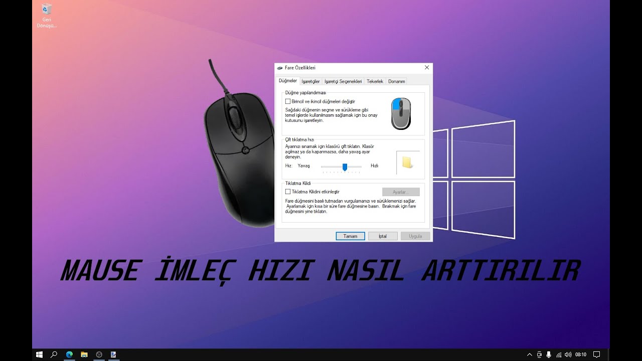 Windows 10 Mause İmleç hızı nasıl arttırılır, - YouTube