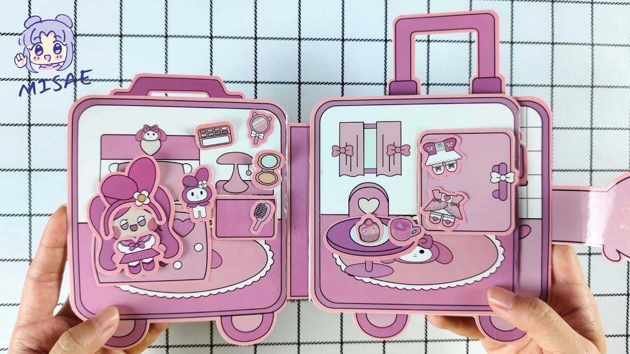 [paperdiy] My Melody and Jini's Trolley Bag House | Paper Play DIY ASMR ...