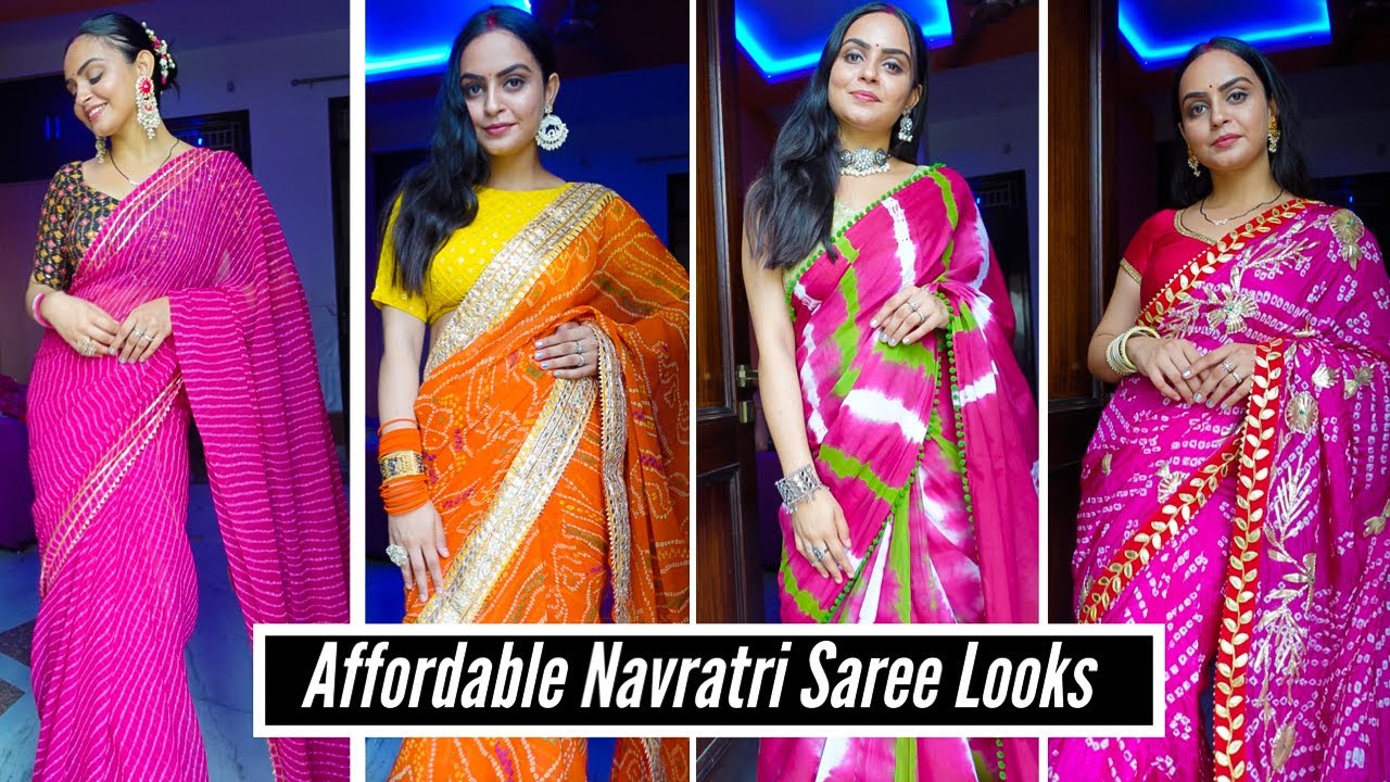 Navratri Saree Looks 2022 | Under 1200 - YouTube