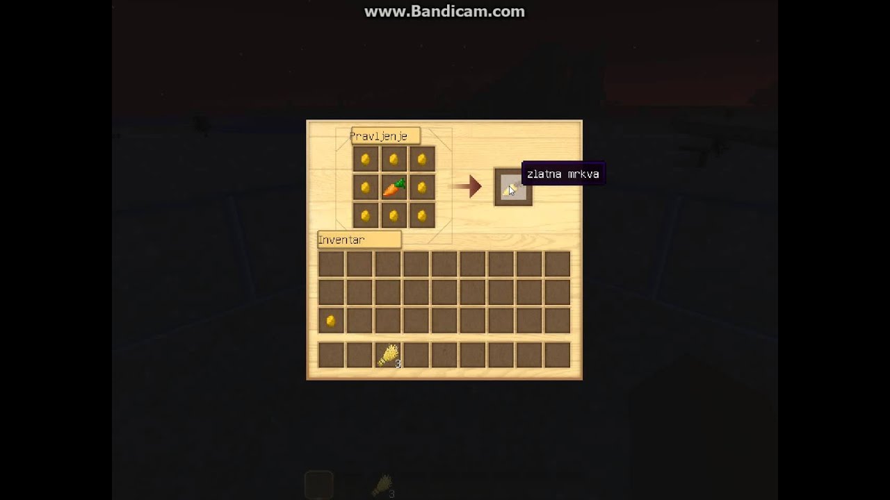 Minecraft: Kako napraviti zlatnu mrkvu i kruh. - YouTube