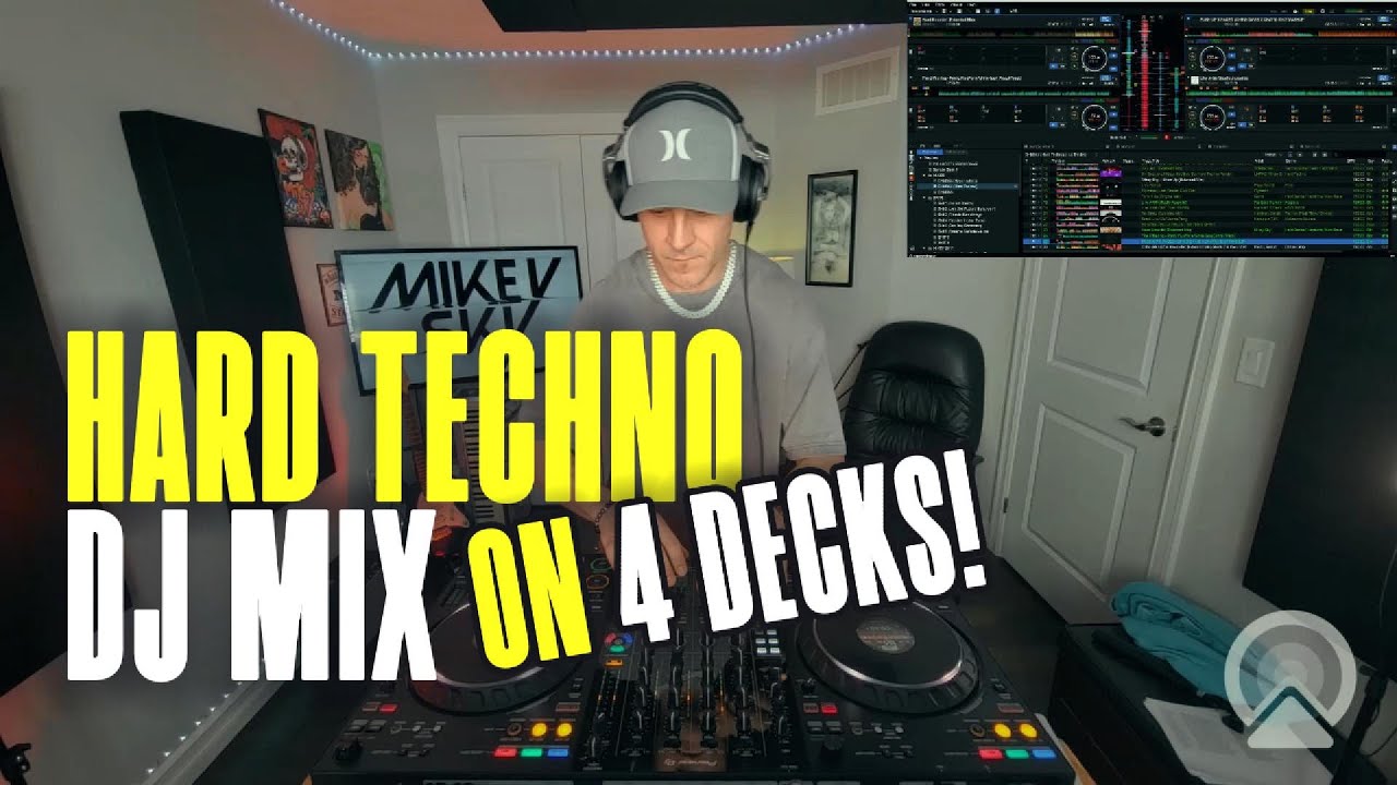 HARD TECHNO DJ MIX ON 4 DECKS - Mikey Sky - YouTube