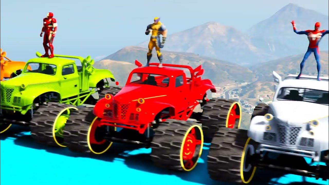 GTA V SPIDERMAN Crazy Ragdolls ( New Stunt Map Car Racing Challenge ...