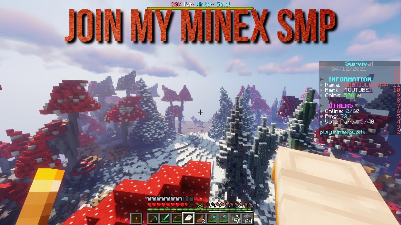 [Hindi] | Join my MINEX SERVER | Java+PE 24/7 | Minecraft Playing with Subscribers | Join DC ...