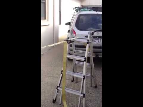 Portable slackline setup with trailer hitch - YouTube