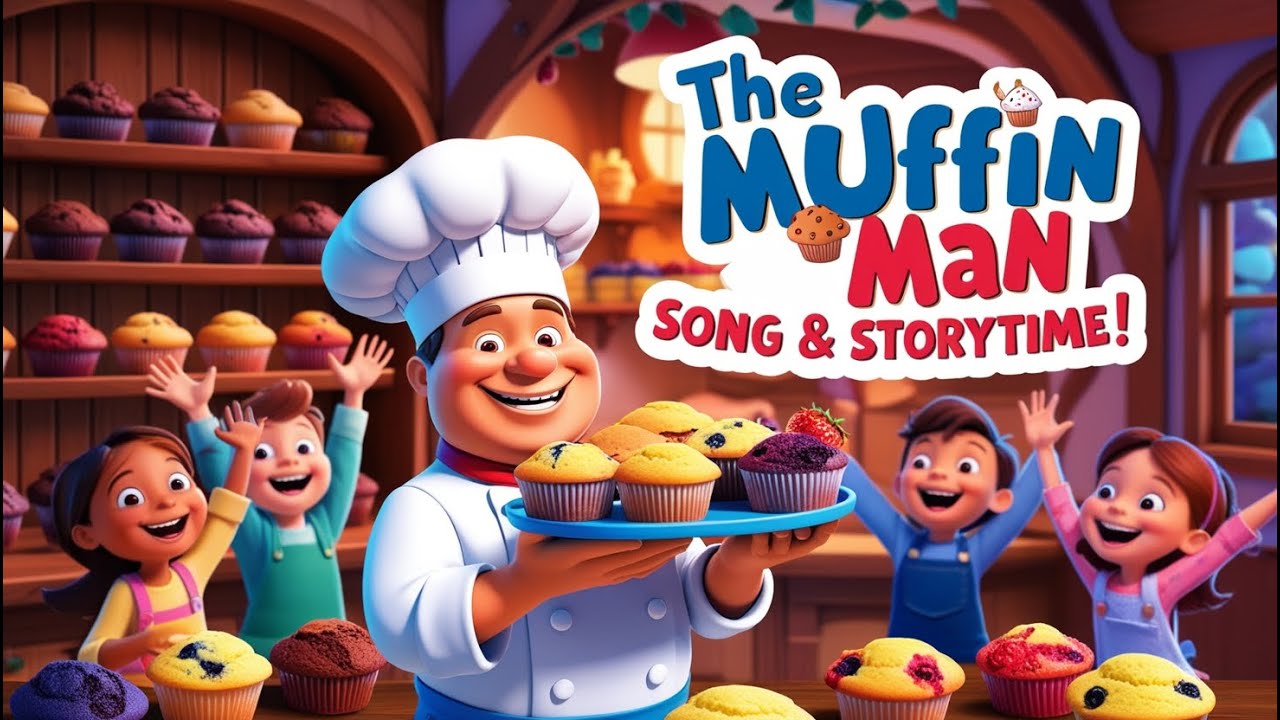 The Muffin Man Song + 3D Animated Story | Nursery Rhyme & Kids ...