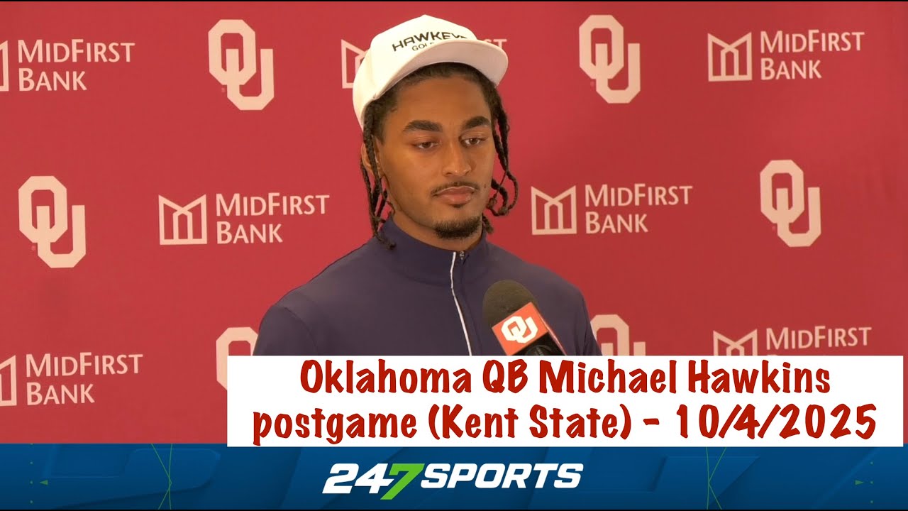 Oklahoma QB Michael Hawkins postgame (OU 44 Kent State 0) - 10/4/2025 ...
