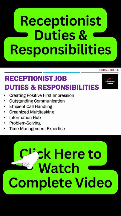 Receptionist Job Duties And Responsibilities | Front Desk Officer 