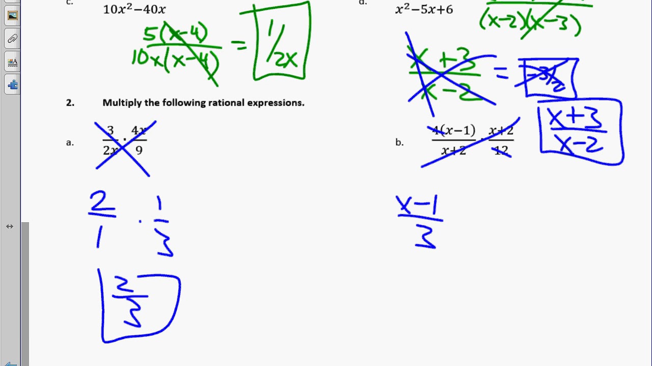 College Algebra Unit 1.4 Notes Rational Expressions 2017 - YouTube