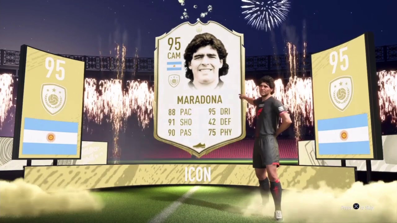 95! MARADONA PACKED IN MID ICON - YouTube