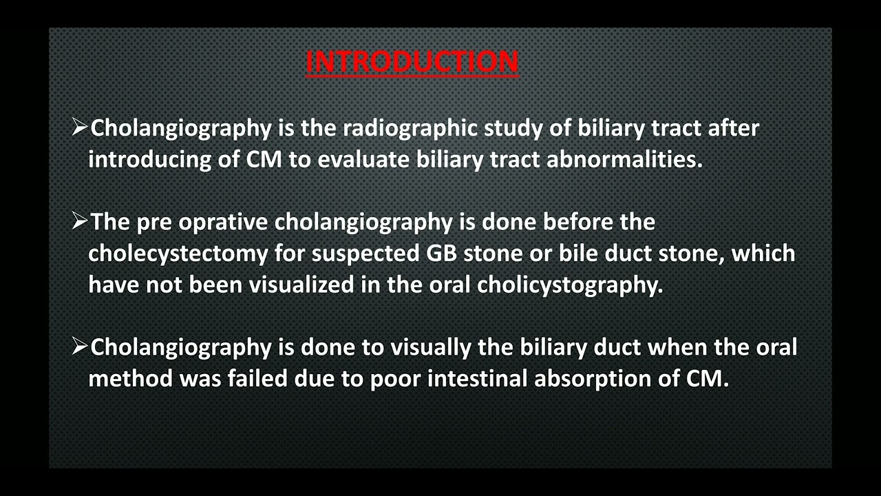 intravenous cholangiography or pre operative cholangiography part 1 ...