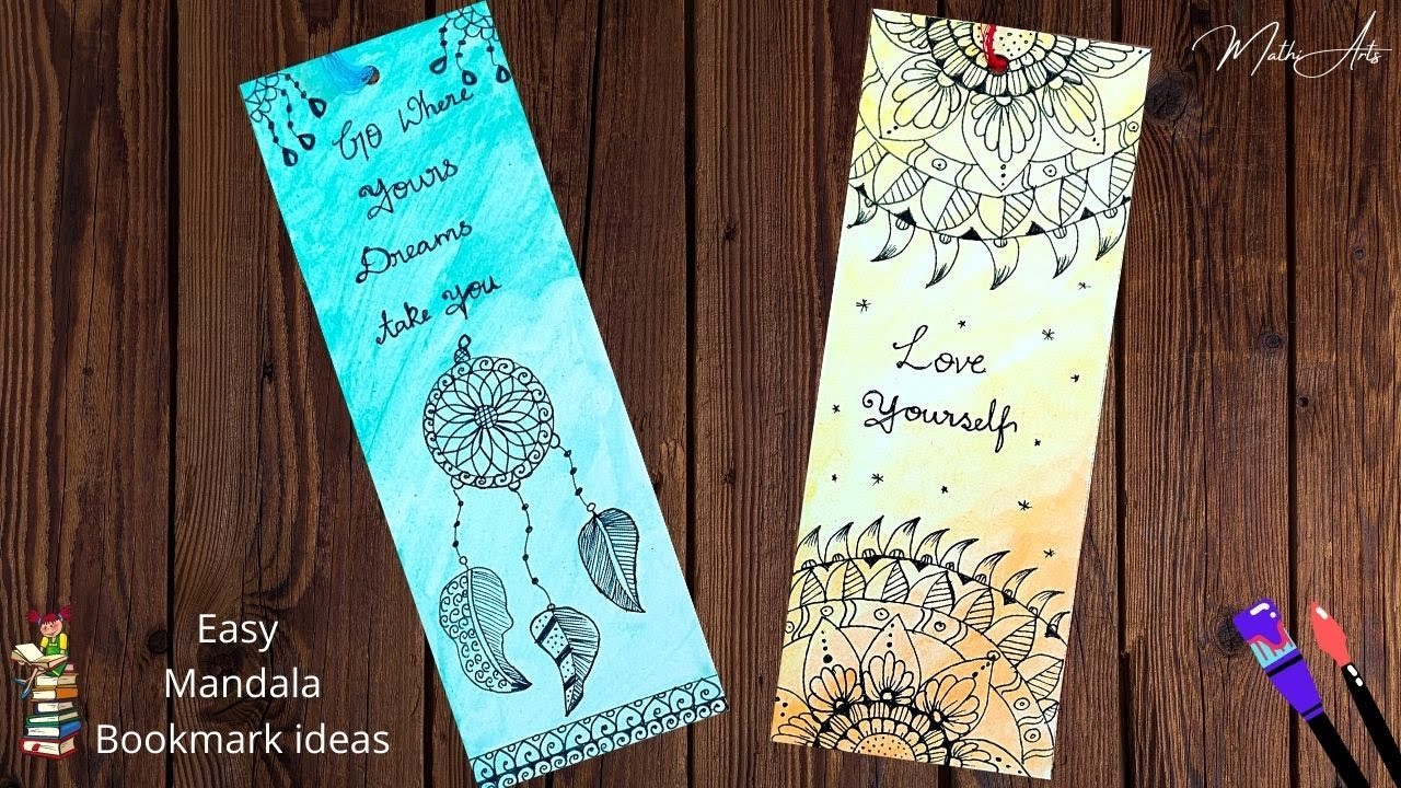 Mandala Art Bookmark ideas || Zentangle for beginners || Step By Step ...