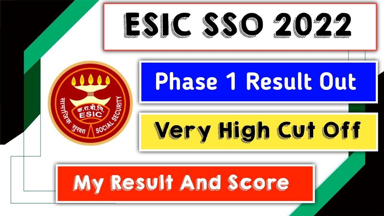 ESIC SSO 2022 Pre Result Out | Very High Cut Off | My Result And Score ...