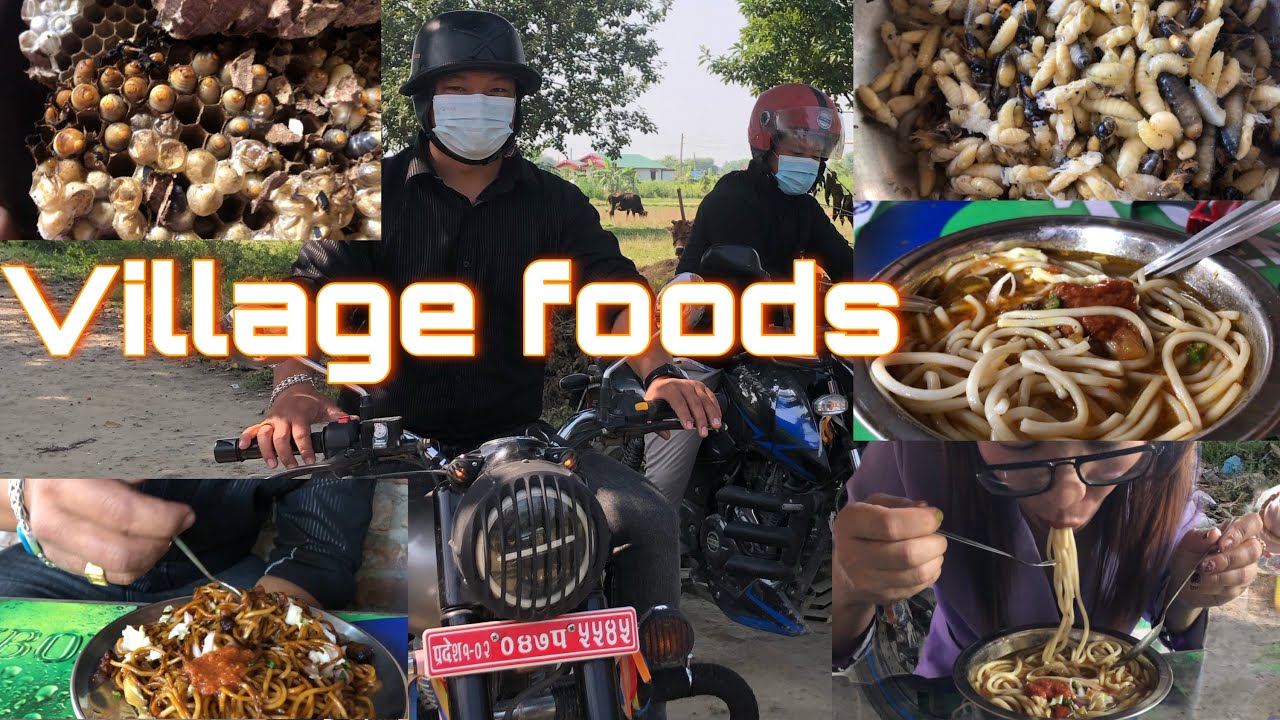 Aringal ko golo khadai |Pork thukpa | Eating insects | Village and ...