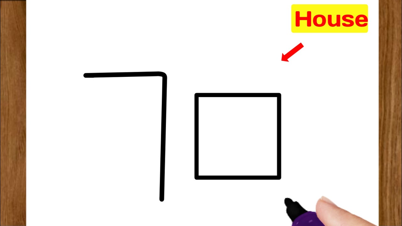 Drawing house simple with number 70 | drawing from numbers | Easy ...