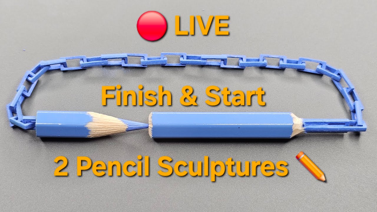 LIVE: Finishing Graphite Chain + Starting New Pencil Sculpture ️⛓️🎨 ...
