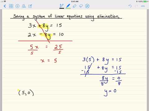 Solving a System of Linear Equations Using Elimination - YouTube