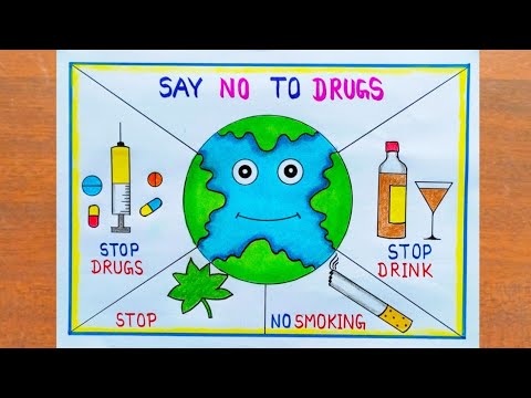 International Day Against Drug Abous Poster Drawing Easy Steps / Anti ...