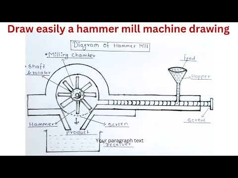 How to draw easilya hammer mill drawing with drawing wallah dw ...