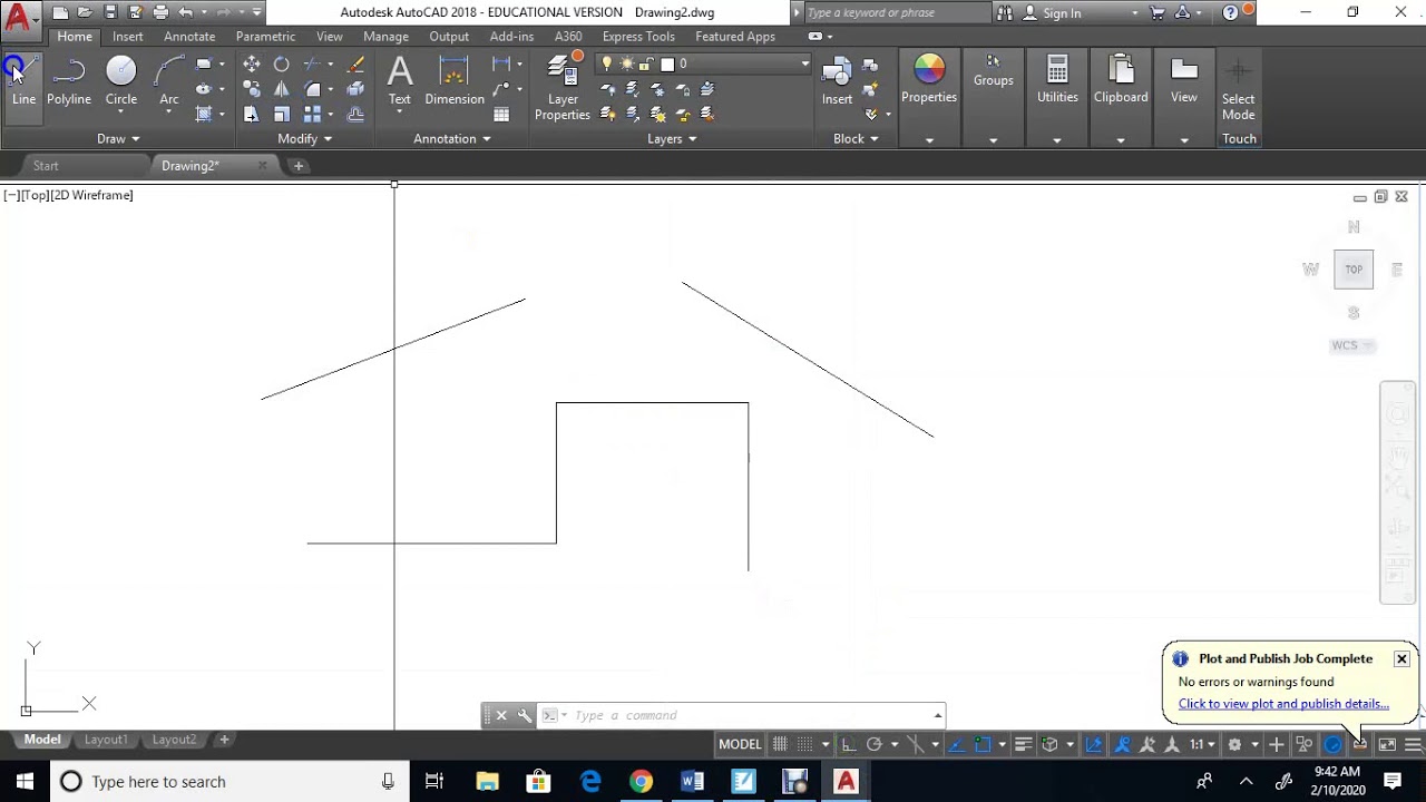 1-3 Drawing Lines in AutoCAD - YouTube