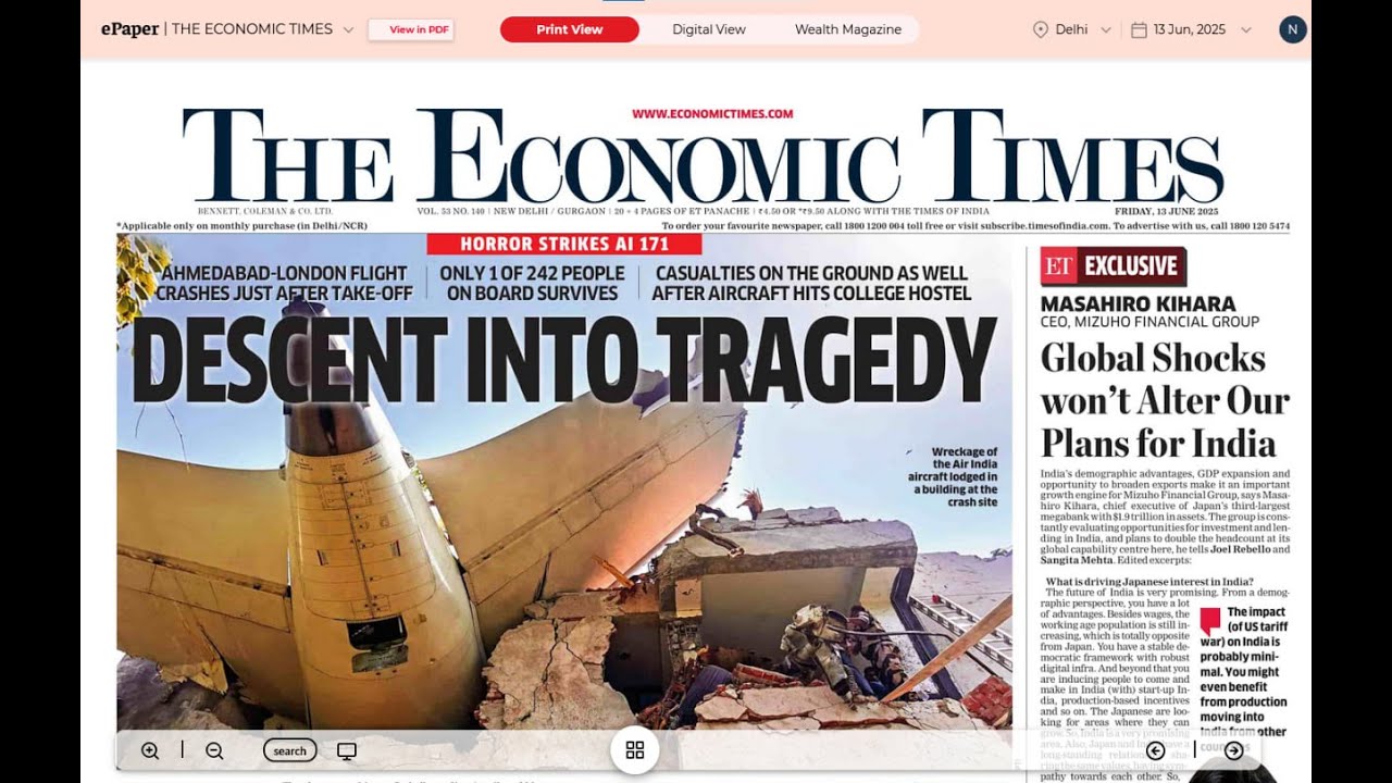 13 June 2025 | The Economic Times Newspaper | Daily Finance & Business ...