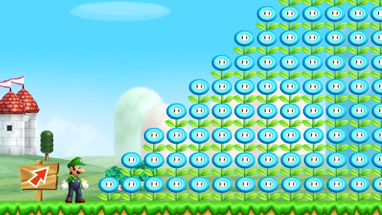 Can Luigi Collect 999 Ice Flowers in New Super Mario Bros. Wii? - YouTube