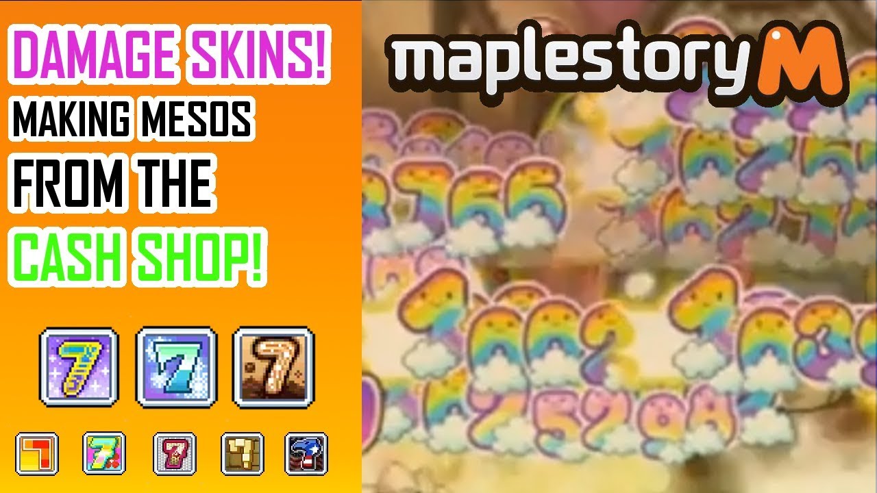 Maplestory M: DAMAGE SKINS! & Making Mesos from the Shop - YouTube