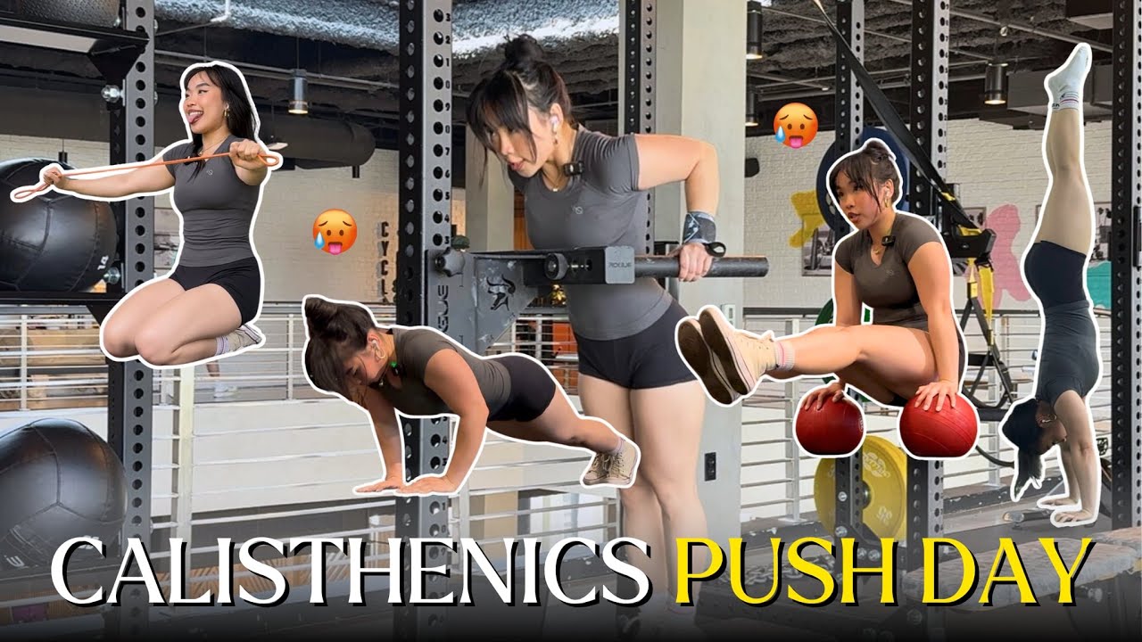 CALISTHENICS PUSH WORKOUTS | gym vlog, warm ups, calisthenics skills ...