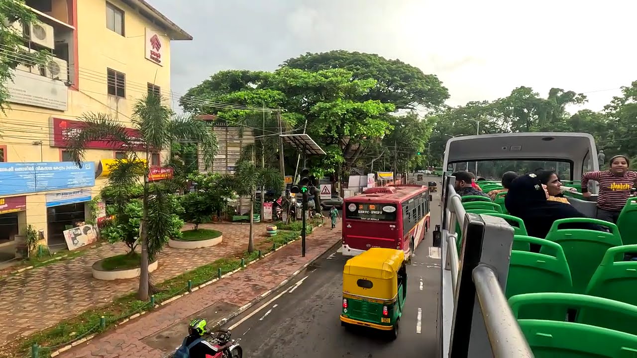 KSRTC Open Double Decker Electric Bus 🔥 Trivandrum City Tour, Kerala ...