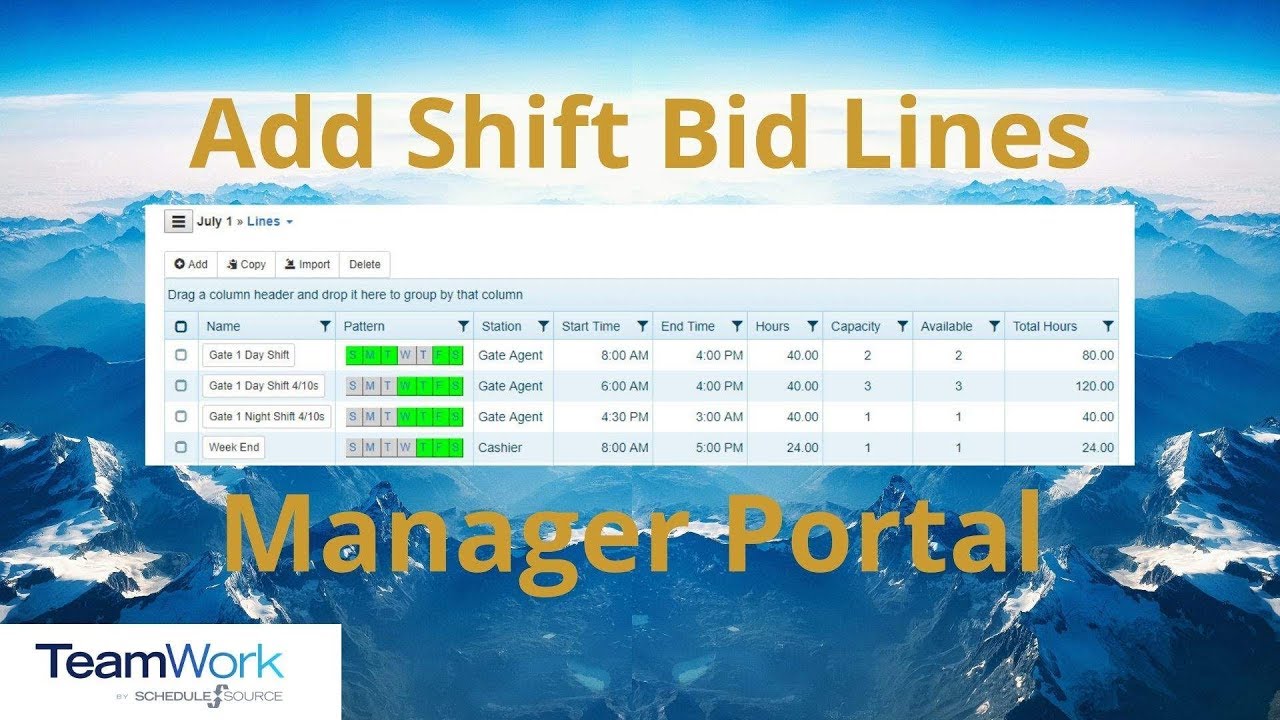 TeamWork 5 Manager Tutorial How To Add Shift Bid Lines YouTube TeamWork 5 Manager Tutorial How To Add Shift Bid Lines YouTube