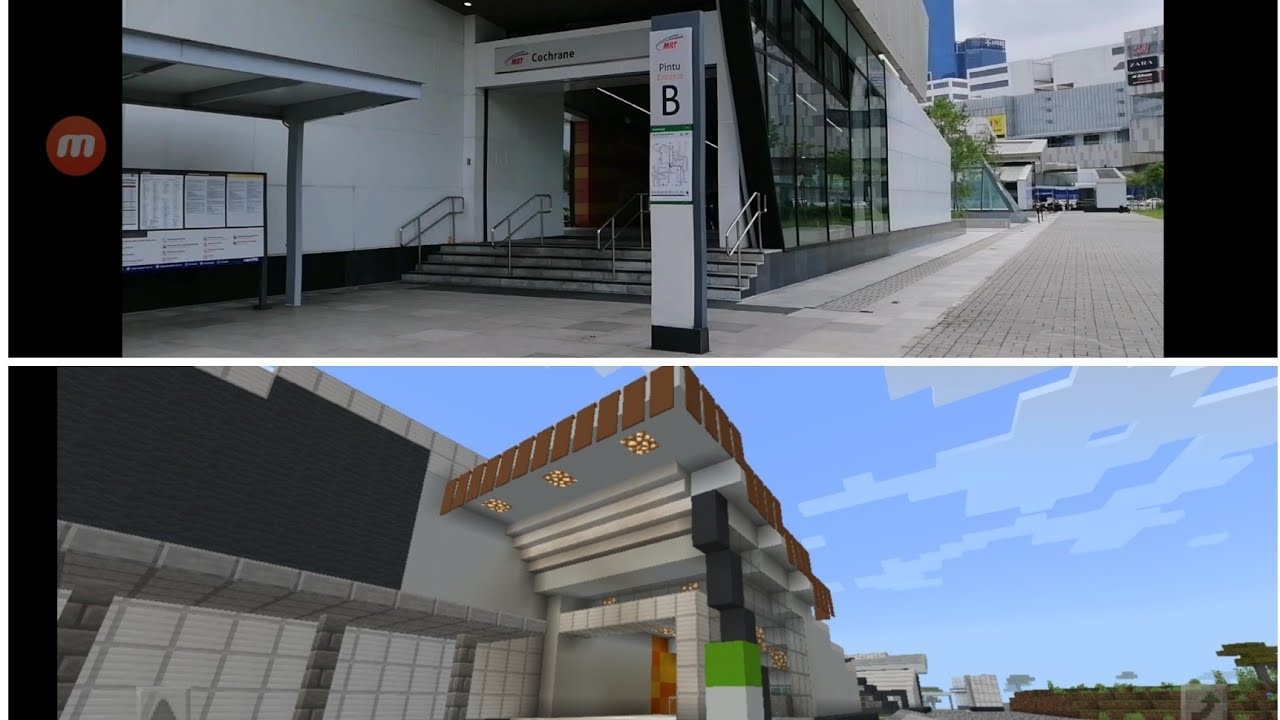 MRT Station - ( real life with virtual - minecraft )#MRTmalaysia# ...