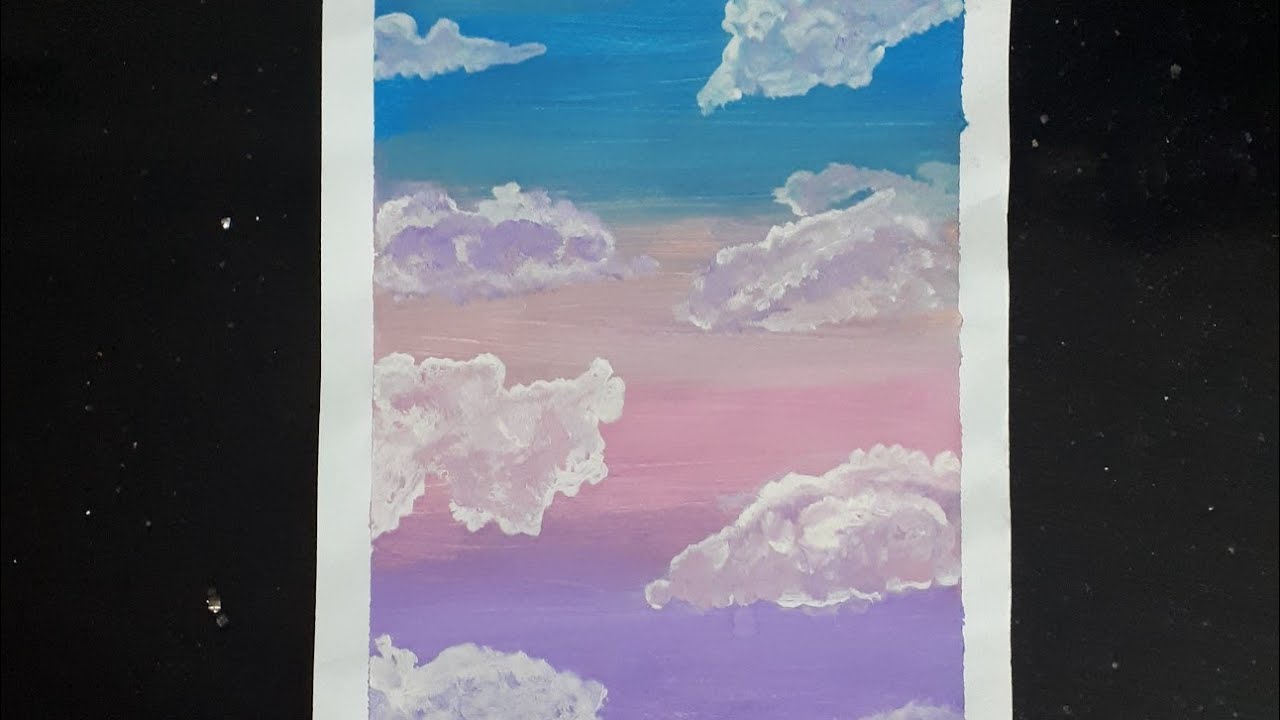 Drawing Clouds ☁️ | Easy Acrylic painting step by step for beginner ...