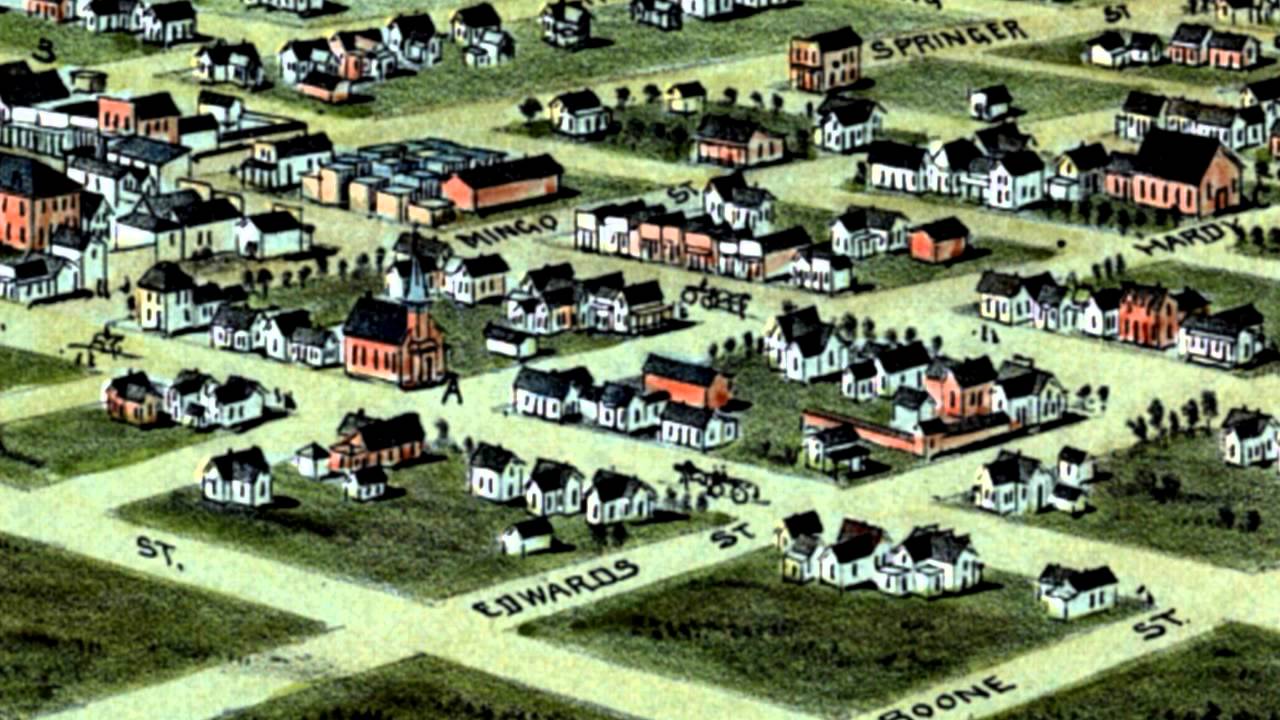 Ardmore Oklahoma 1891 Panoramic Bird's Eye View Map 6393 - YouTube