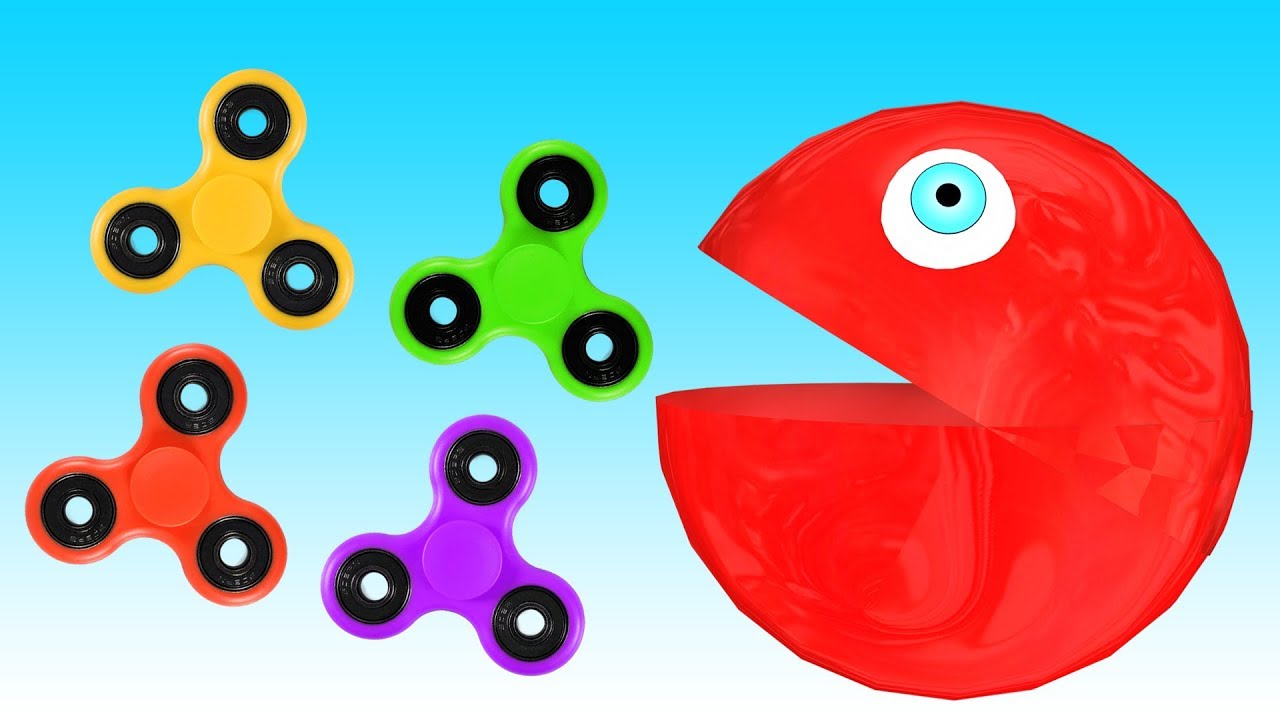 Learn Colors with PACMAN Fidget spinner toys For Kids Children babies ...