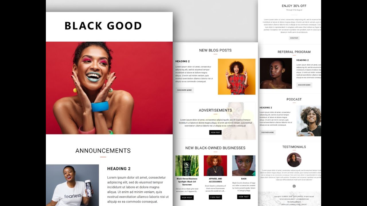 Mailchimp Email Template design, Redesign, code, recoded, Fix existing ...