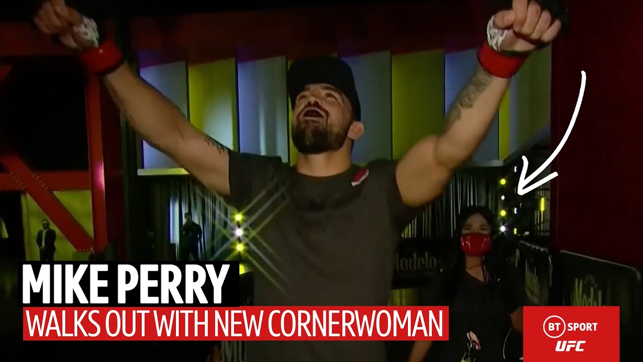 Mike Perry's full walk out with his girlfriend as his new cornerwoman ...