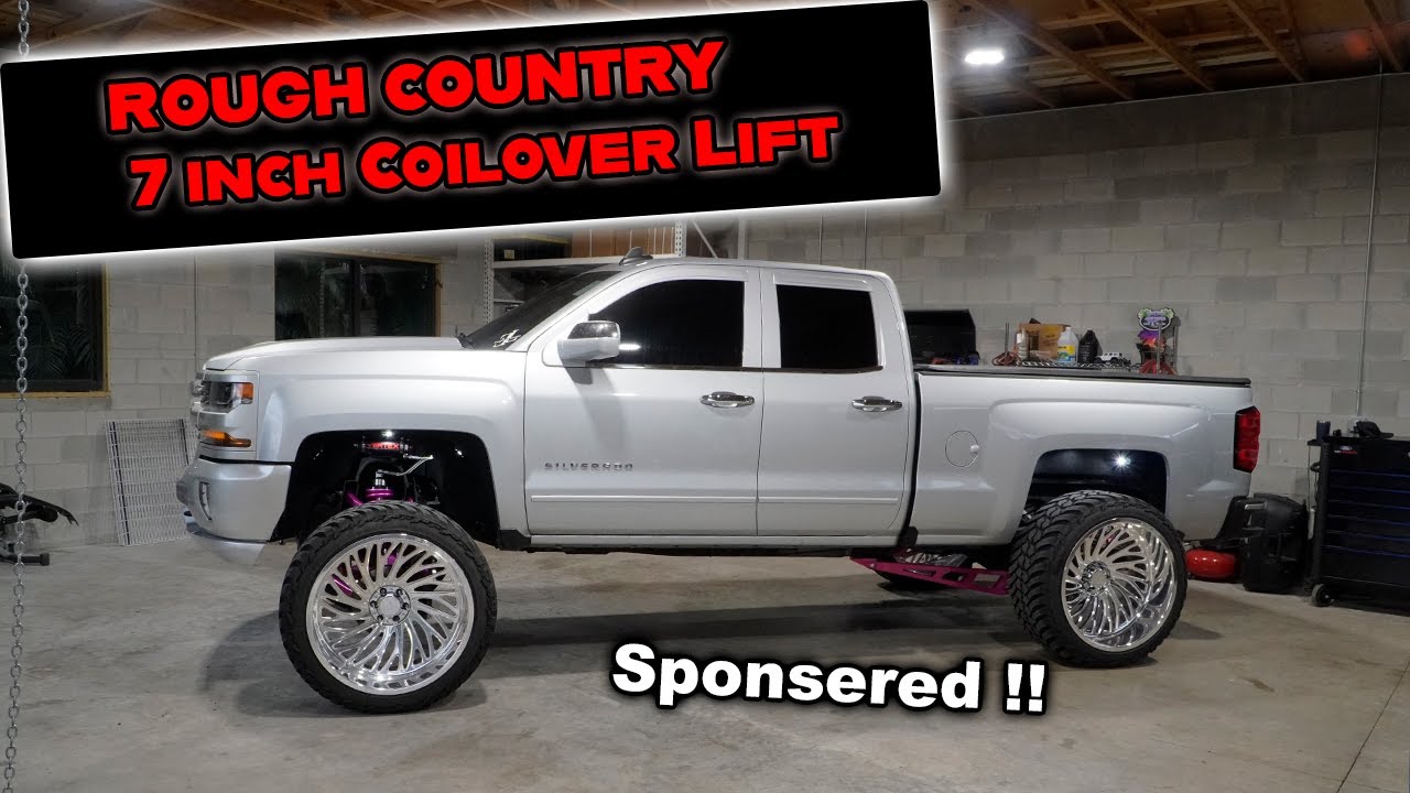 2017 Silverado 1500 7 inch rough country build - YouTube