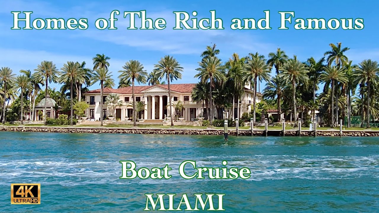 Miami Boat Cruise / Homes of The Rich And Famous 4K - YouTube