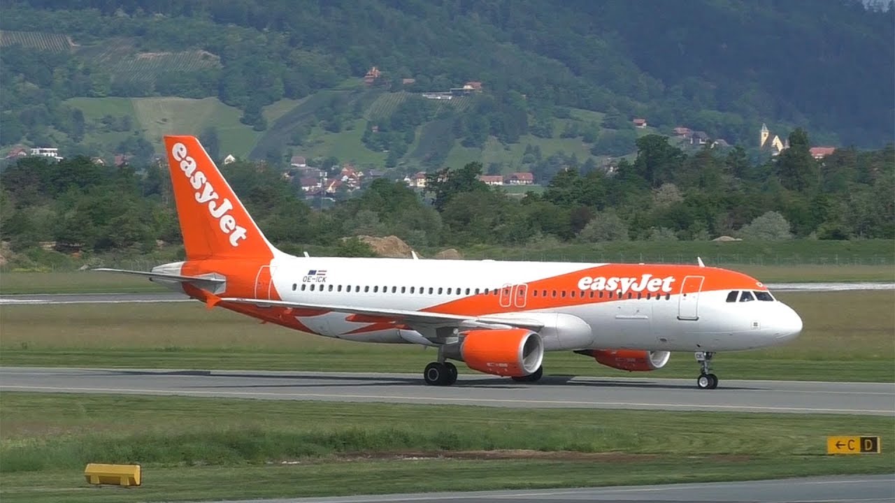 easyJet Airbus A320 landing at Graz Airport | OE-ICK - YouTube