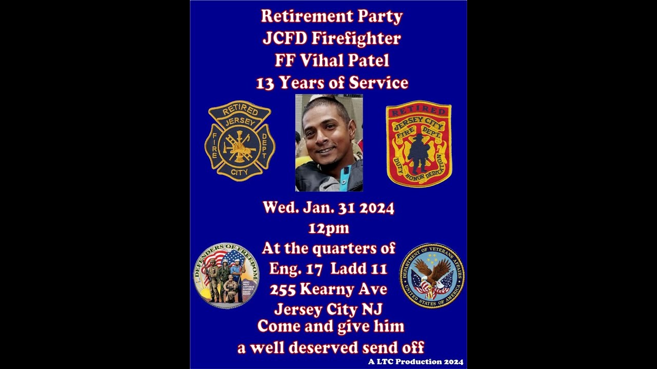 2024 JCFD FF Vihal Patel Retirement Party 1-31-24 - YouTube
