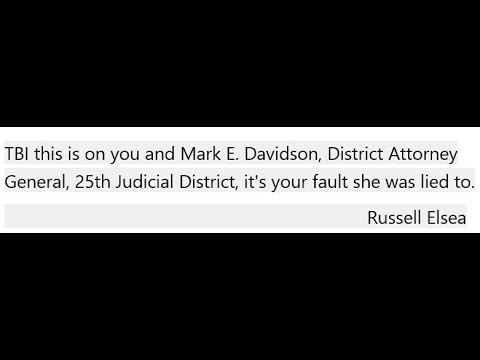 Russel Elsea says its Mark E. Davidson and TBI's fault, - YouTube