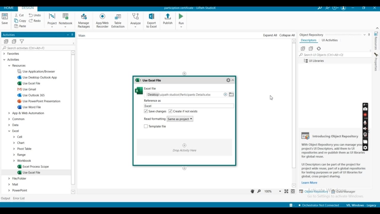 sample bot for participation certificate - YouTube