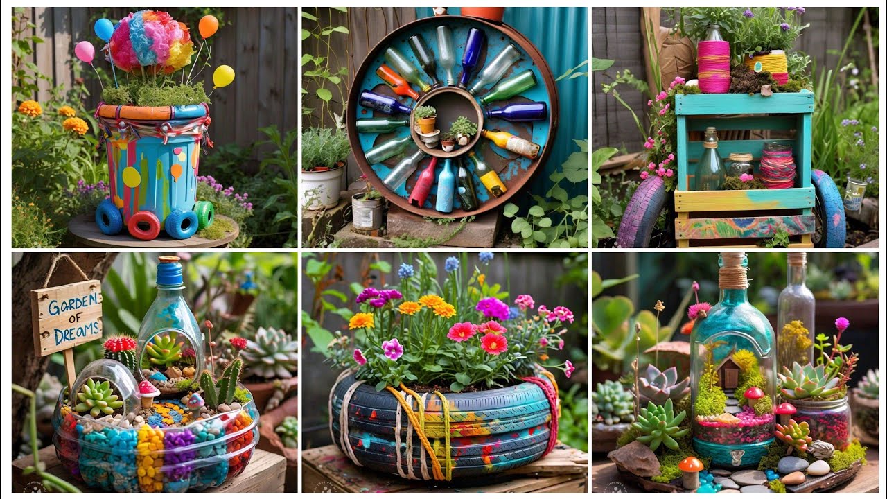 Repurposed Spring: Contemporary Garden Decoration Ideas from Junk - YouTube