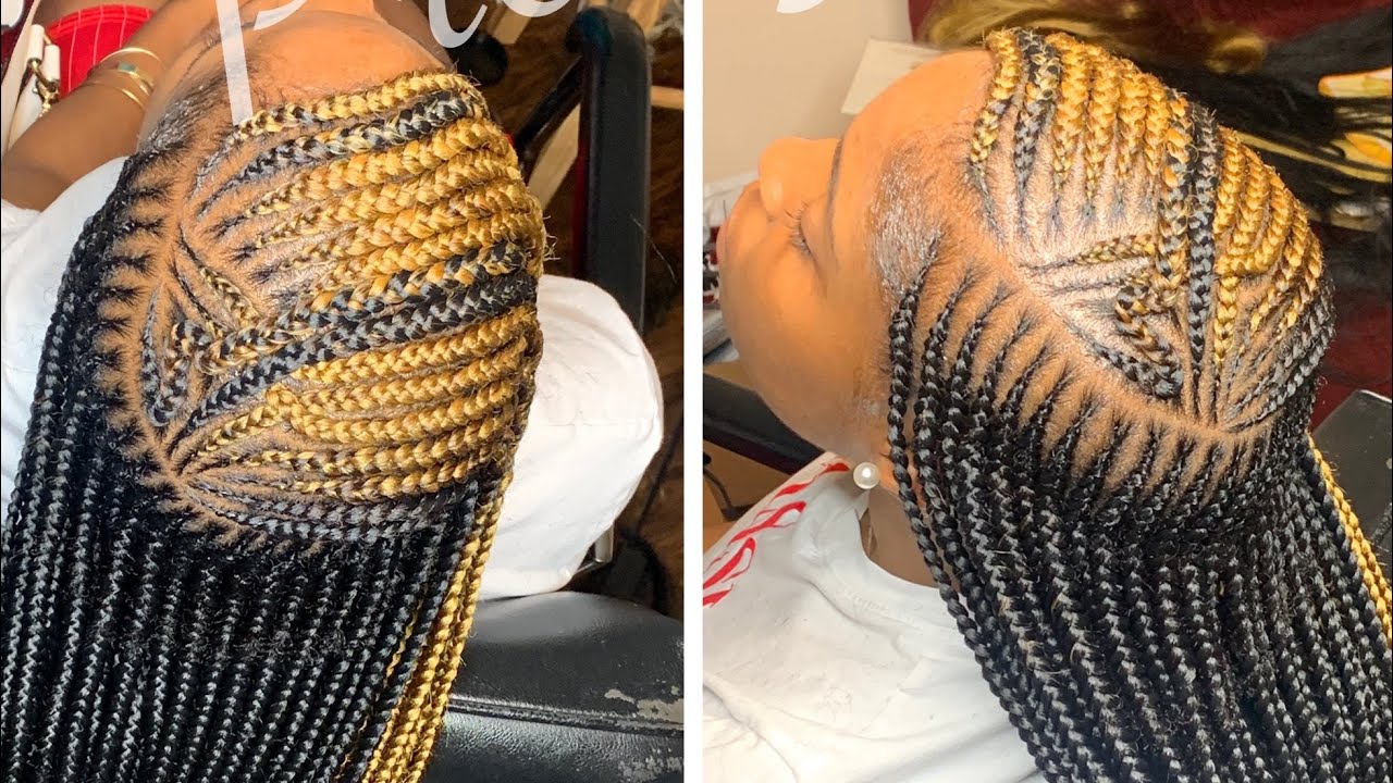 Two layered braids...with a patch of blonde - YouTube
