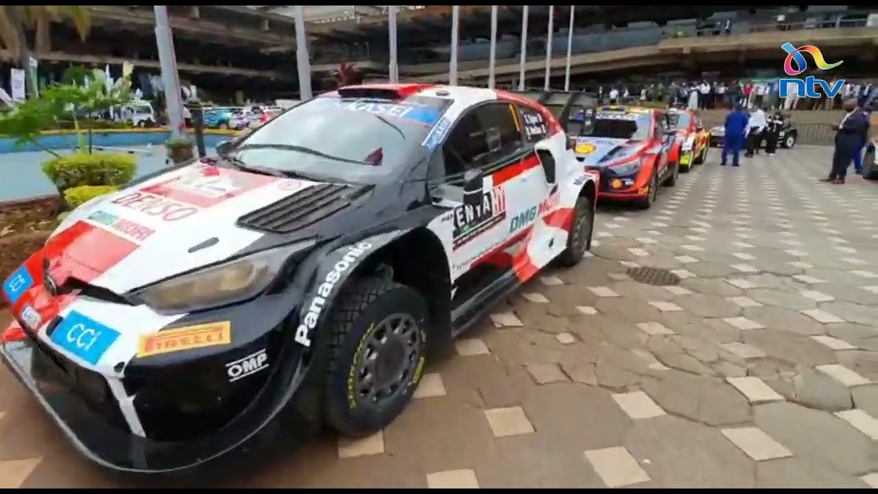 Safari rally drivers awaiting official flag-off by Uhuru at KICC - YouTube