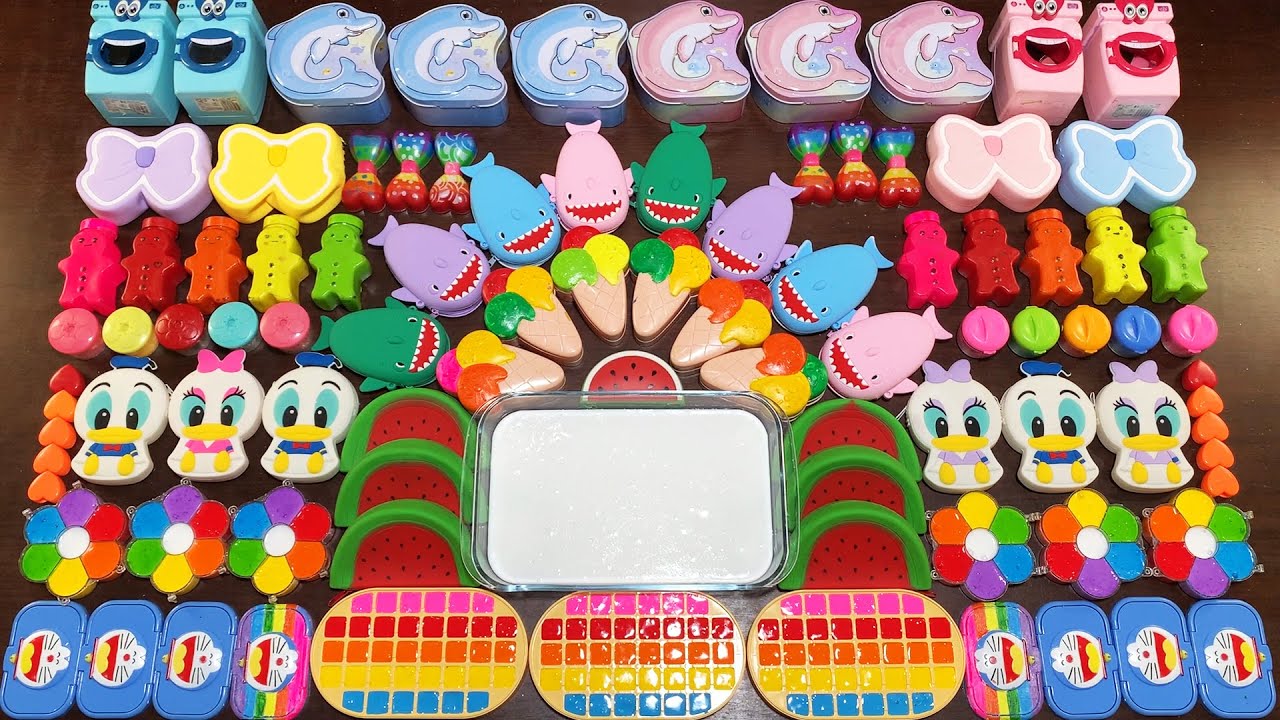 CLAY AND GLITTER AND FLOAM ! Mixing Random Things Into GLOSSY Slime ...