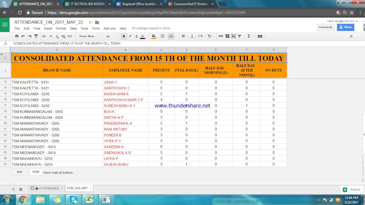 salary consolidation google script consumerfed - YouTube