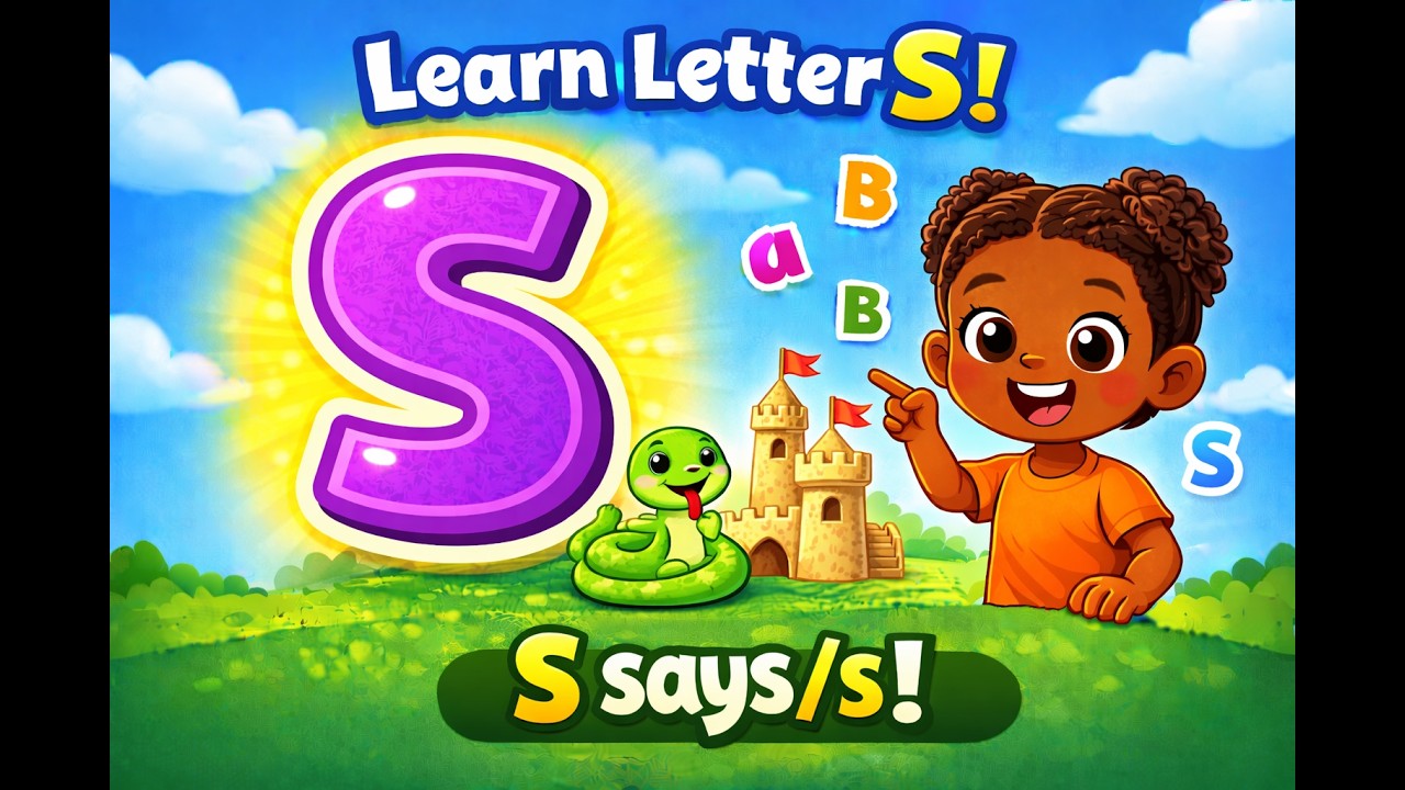 "Learn the Letter S! ☀️🐍 | Alphabet S for Kids | Phonics & Fun Words ...